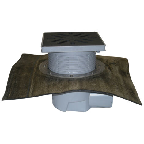 Ecoulement horizontal 'Perfekt' DN110, tôle bitumée soudée, grille ...