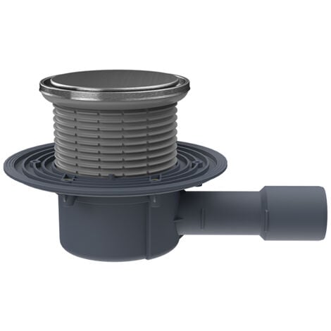 Siphon de sol DN40/50, horizontal, avec siphon/support rond en acier ...