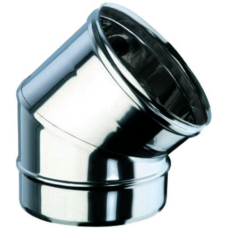 Coude simple paroi avec coude 42° mf diamètre 80 en acier inoxydable ...