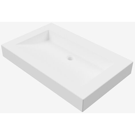 Plan de toilette avec vasque à glissière intégrée en SOLID SURFACE, finition blanc mat - Idral