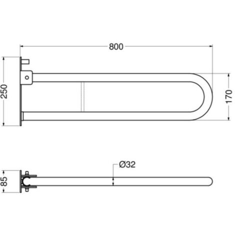 Barre de support basculante de la série EASY en acier inoxydable brossé ...
