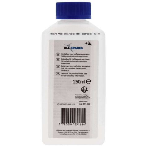 AllSpares Détartrant liquide pour cafetière à dosettes (7x 250ml ...