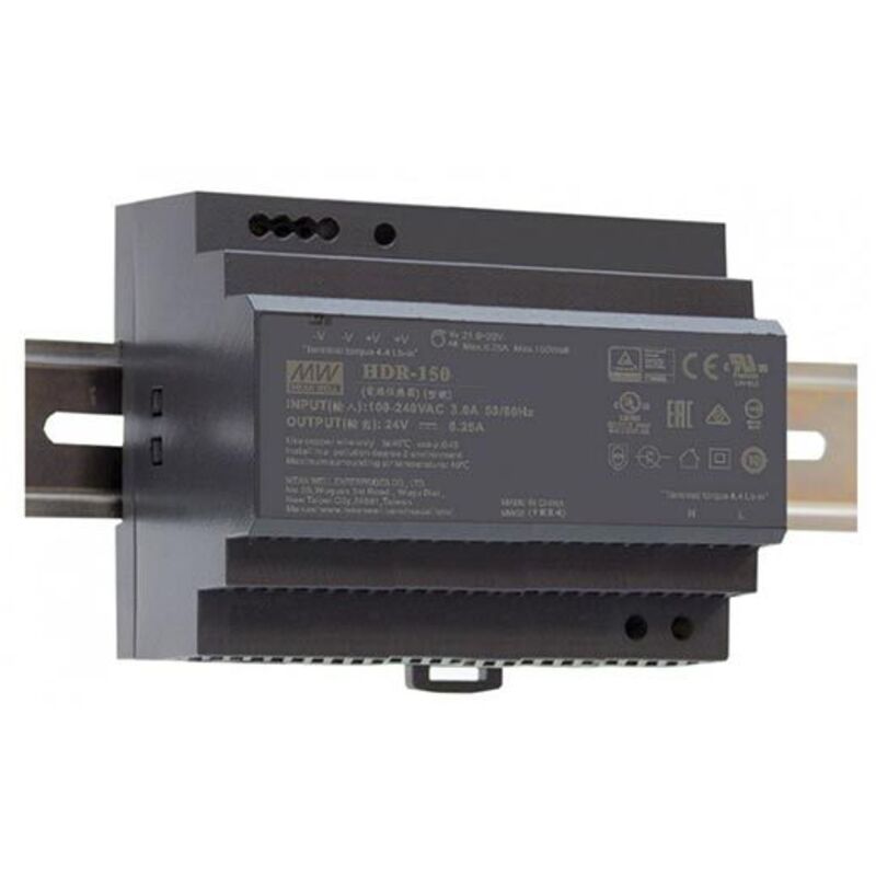 Transformateur LED pour rail DIN 220V 150W 24V 6.25A MEANWELL HDR-150-24