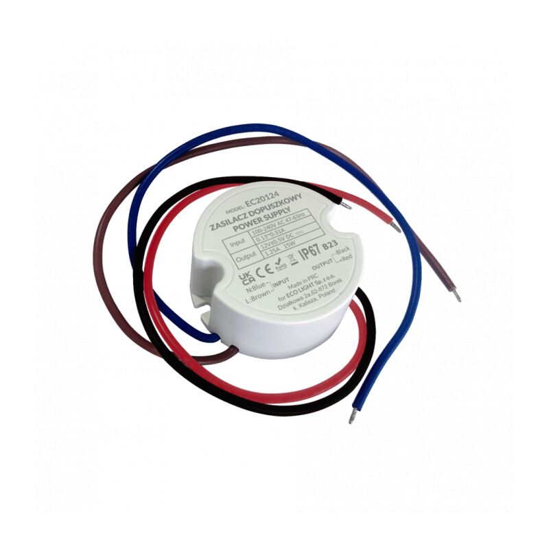 Transformateur LED encastrable ⌀60 2,08A 25W 12V étanche IP67 ECO LIGHT