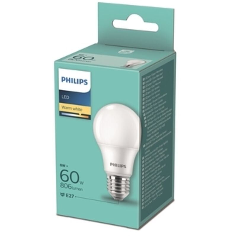 Ampoule LED 8W A60 E27 chaud 230V FR ND 1PF/6 DISC Philips