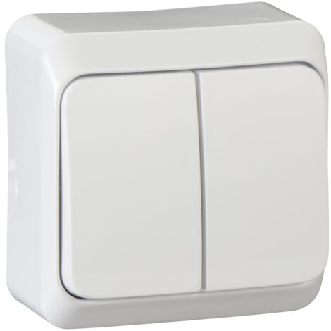 Interrupteur double allumage blanc saillie PRIMA SCHNEIDER