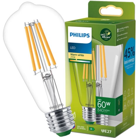 Ampoule LED CLA 60W ST64 E27 2700K CL Ultra Efficient SRT4 Philips