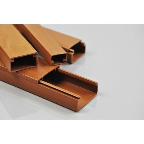 Goulotte électrique PVC 40x25mm couleur bois clair 2m Elektroplast