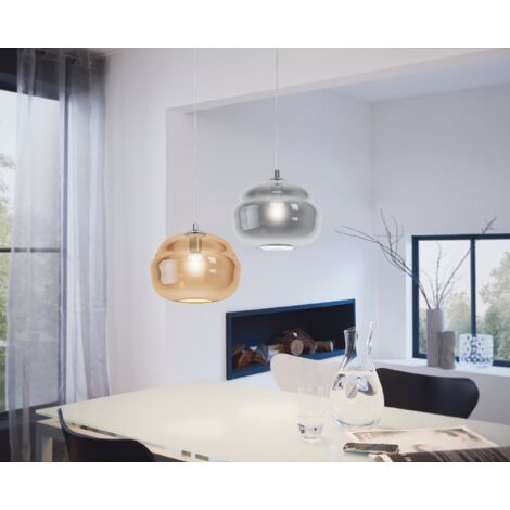 Suspension transparente noire 39534 1xE27 Dogato Eglo