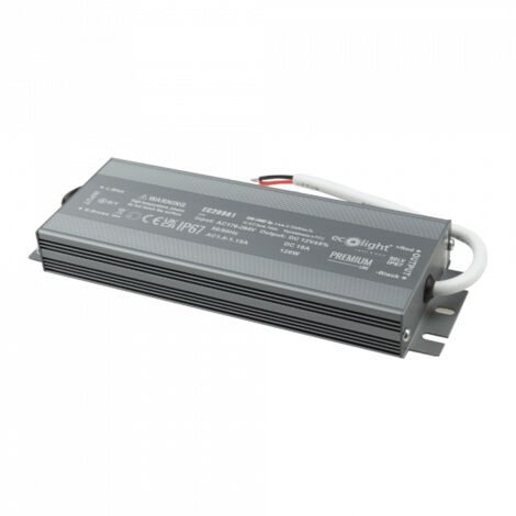 Transformateur LED PREMIUM étanche IP67 120W 12V noir Eco Light