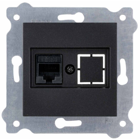 Prise informatique RJ45 Cat.6 Noir métallique EXEN