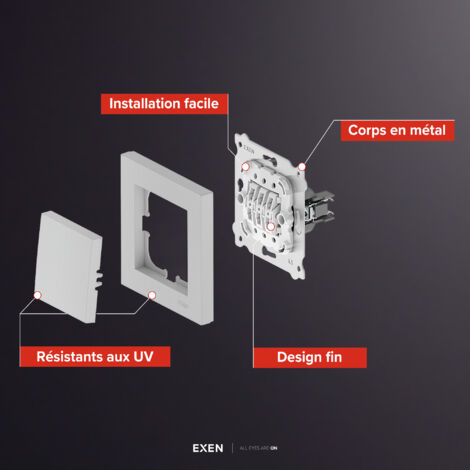 Prise informatique RJ45 Cat.6 Noir métallique EXEN