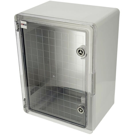 Coffret électrique ABS 300x400x210 avec plaque de montage galvanisée (porte transparente) 800. ...