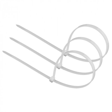 Collier de serrage plastique 3,6x250mm blanc 100 pcs ECO LIGHT