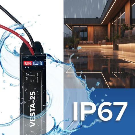 Transformateur LED Étanchéité IP67 VESTA-25 SLIM CASE 12V 2A 25W - Marque HOROZ