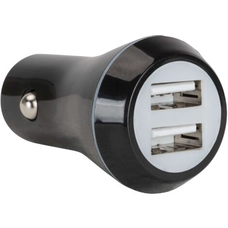 PKW/KFZ 2-USB-Port Adapter - Ladegerät - Duo USB 12/24V in Schwarz