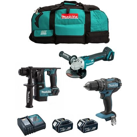 MAKITA Kit MK306 (DHP482 + DHR171 + DGA504 + 2 x 5,0 Ah + DC18RC + LXT600)