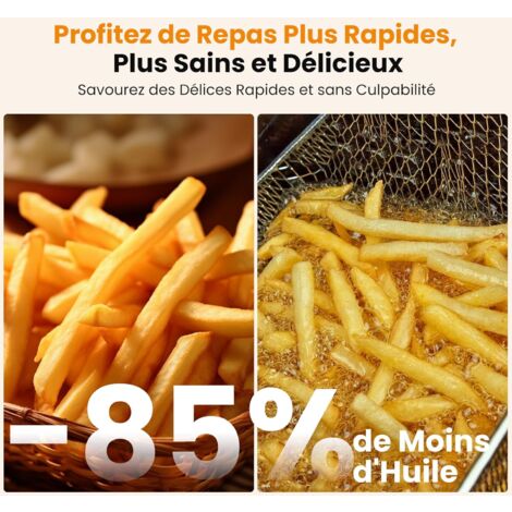 Air Fryer 8.5L, 1785W Friteuse Sans Huile avec Fenêtre Transparente, 9 ...
