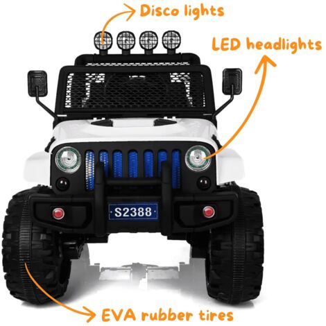 Jeep 4x4 Auto Elettrica per Bambini 12V - 2 a 6 anni - Bianco