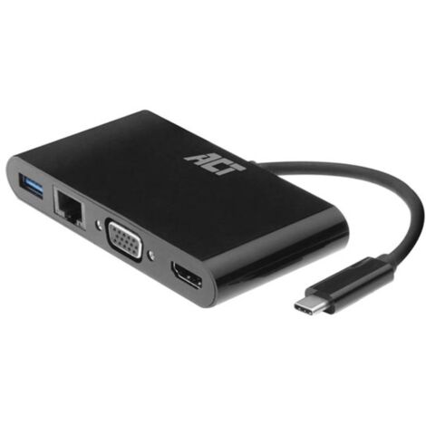 ACT Adapter - USB-C auf HDMI / VGA / USB-A / Gigabit Ethernet - 4K @ 30 ...