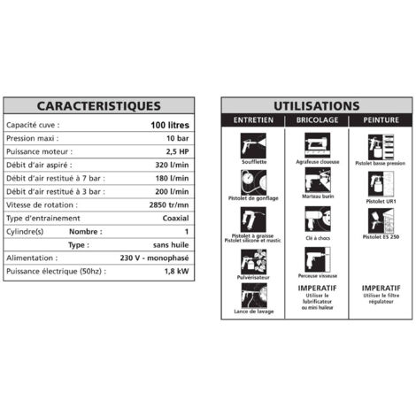 Stanley Kompressor, 100 liter, 10 bar, ölfrei, vertikales modell, 2.5 ...