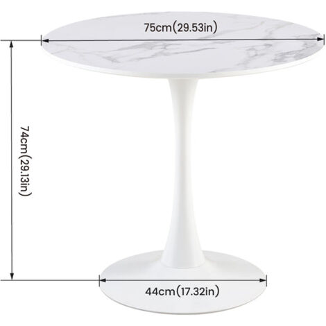 H.J WeDoo Table ronde de style médiéval moderne - 75 cm pour cuisine ...