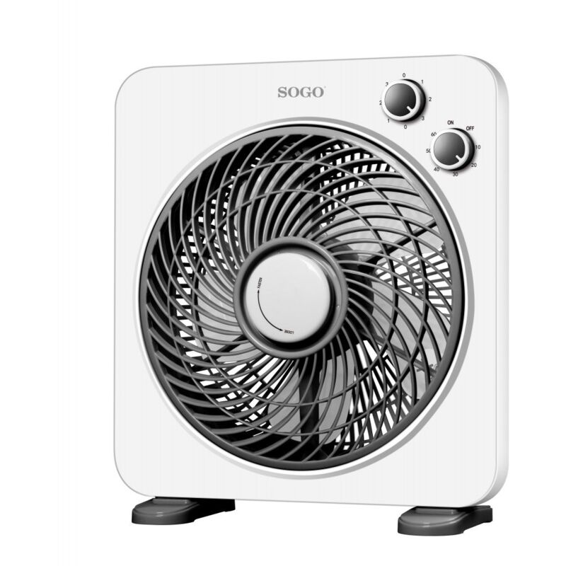 Ventilador Box Fan 25cm SOGO SOG-8425490135605 Negro, Blanco 45 W