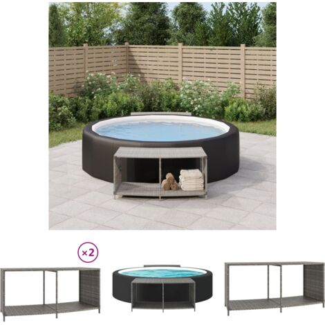 The Living Store Outdoor-Rgale 2 Stk. Grau Poly Rattan - Pool ...