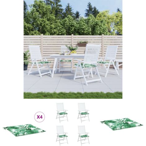 Dekoration - vidaXL Stuhlkissen 4 Stk. Blattmuster 40x40x4 cm Stoff ...