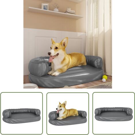 The Living Store Hundebett Ergonomisch Schaumstoff Grau 75x53 cm Kunstleder - Hunde Bett - Hunde ...