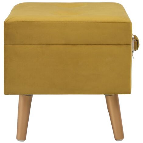 The Living Store Hocker mit Stauraum 40 cm Senfgelb Samt - Samt Sessel ...