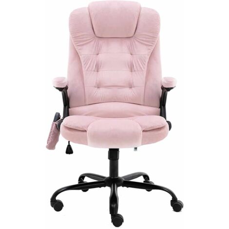 The Living Store Massage-Bürostuhl Rosa Samt - Massage Stuhl ...