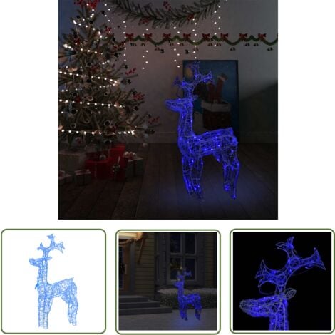 The Living Store LED-Rentier Weihnachtsdeko 90 LEDs 60x16x100 cm Acryl ...