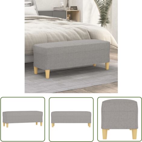 The Living Store Sitzbank Hellgrau 100x35x41 cm Stoff - Sitzbank - Grau ...