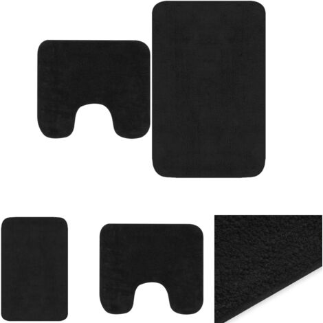 The Living Store Badematten-Set 2-tlg. Stoff Anthrazit - Badematten ...