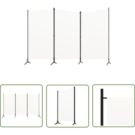 The Living Store 3-tlg. Raumteiler Weiß 260x180 cm Stoff - Raumteiler ...