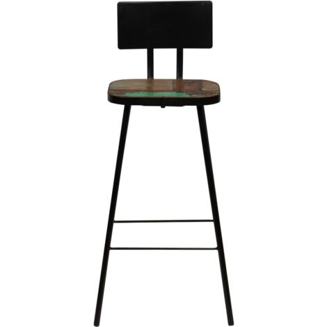 The Living Store Barhocker 4 Stk. Massives Altholz - Holz Barhocker ...