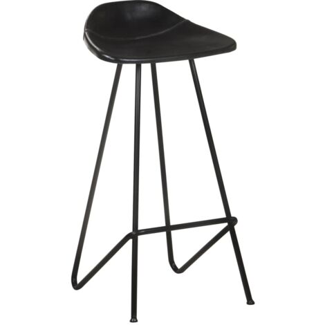 The Living Store Barhocker 2 Stk. Schwarz Echtleder - Industrieller ...