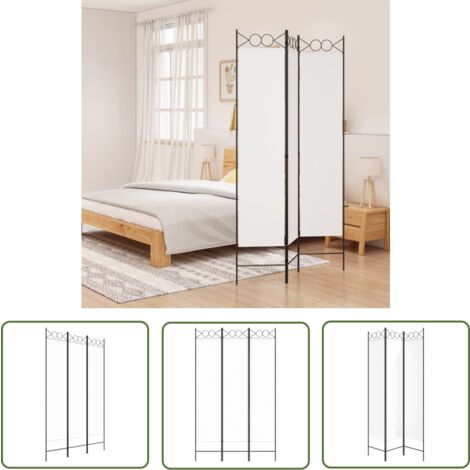The Living Store 3-tlg. Paravent Weiß 120x200 cm Stoff - Paravent ...