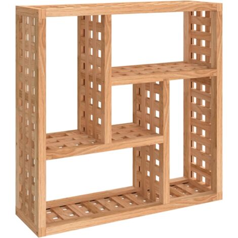 The Living Store Wandregal 49x15x49 cm Massivholz Nussbaum - Wandregal ...