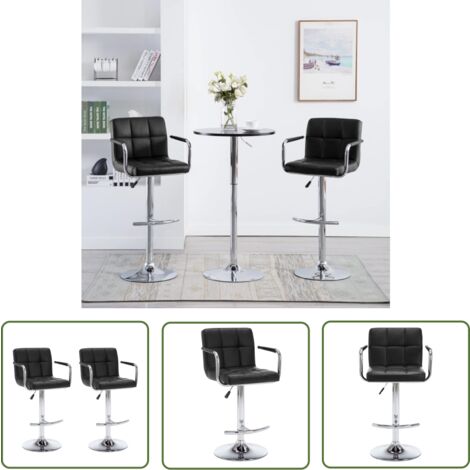 Maison Exclusive Barhocker 2 Stk. Schwarz Kunstleder