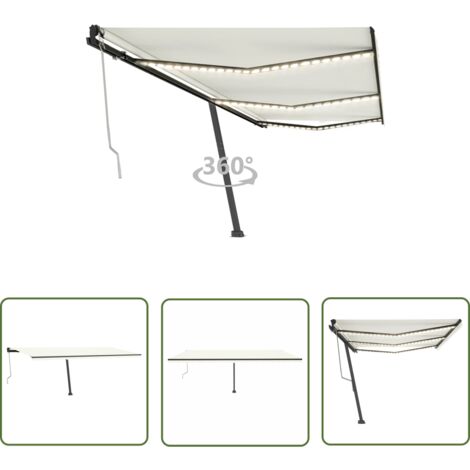 The Living Store Automatische Markise mit LED & Windsensor 600x350 cm ...
