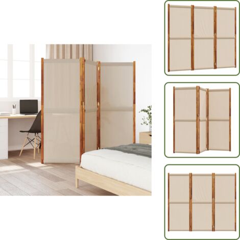 The Living Store 3-tlg. Paravent Taupe 210x180 cm - Raumteiler ...