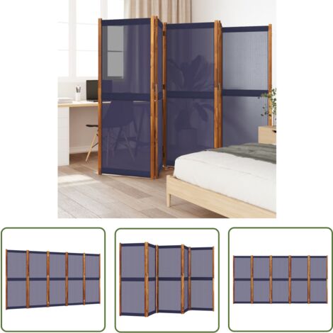The Living Store 5-tlg. Paravent Dunkelblau 350x180 cm - Raumteiler ...