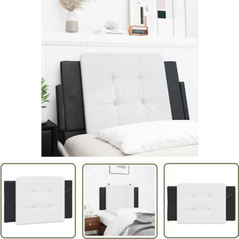 The Living Store Kopfteil-Kissen Weiß und Schwarz 80 cm Kunstleder ...