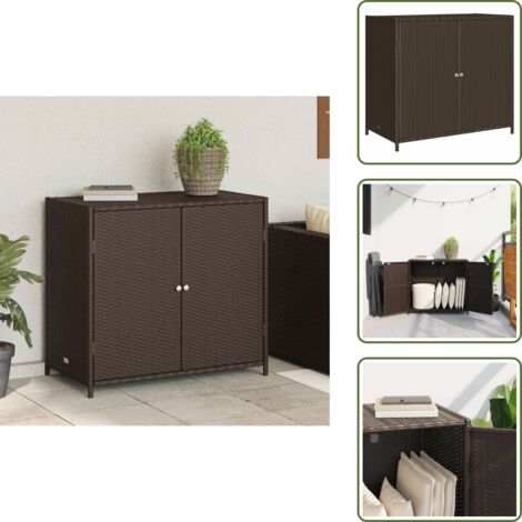 Elegantes Gartenschrank Rattanoptik Braun Bild