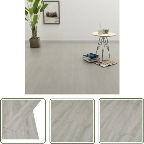 The Living Store PVC-Fliesen Selbstklebend 4,46 m² 3 mm Hellgrau - PVC ...