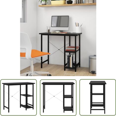 The Living Store Computertisch Schwarz 80x40x72 cm MDF und Metall - PC ...