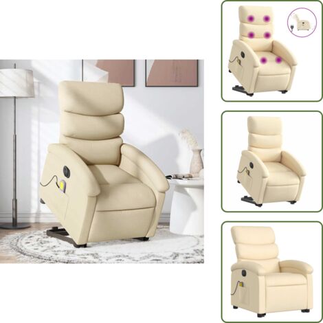 The Living Store Elektrischer Massagesessel mit Aufstehhilfe Creme ...