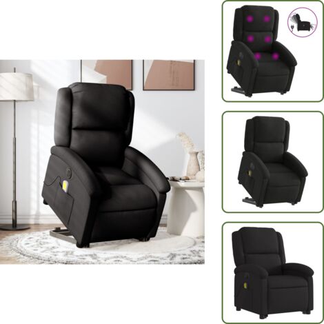 The Living Store Elektrischer Massagesessel mit Aufstehhilfe Schwarz ...